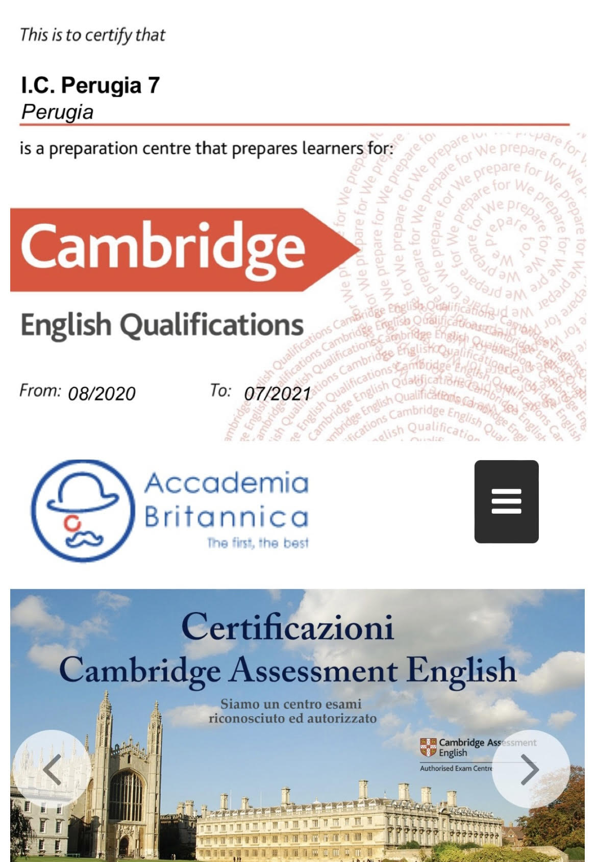 KET- KET ENGLISH TEST FOR SCHOOLS :: Istituto Comprensivo Perugia 7